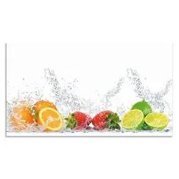 K&uuml;chenr&uuml;ckwand Artland "Fruchtig erfrischend gesund Fruchtmix", bunt, B:90cm H:50cm, Aluminium, Spritzschutzw&auml;nde, Alu Spritzschutz mit Klebeband, einfache Montage