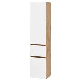 Seitenschrank Welltime "Kaunas", wei&szlig; (matt wei&szlig;, wotaneiche), B:40cm H:180cm T:35cm, Holzwerkstoff, Schr&auml;nke, Seitenschrank, 40 cm breit, mit Schubkasten, Soft-Close-Funktion