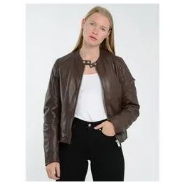 Bikerjacke Mustang "31021532", Damen, Gr. M, braun (schwarz braun), Obermaterial: 100% Lammleder. Innenfutter: 100% Baumwolle. &Auml;rmelfutter: 100% Polyester. Wattierung: 100% Polyester, Jacken
