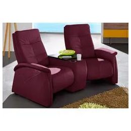 2-Sitzer exxpo - SOFA FASHION "Tivoli, Kinosofa, bequem", rot (bordeaux), B:207cm H:109cm T:97cm, NaturLeder;Luxus-Microfaser, &raquo;Aqua Clean&laquo; (50% Polyester, 35% Polyacryl, 15% Polyamid);Softlux-Kunstleder, Sofas, mit Relaxfunktion, integrierter Tischablage und Stauraumfach