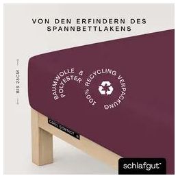 Spannbettlaken Schlafgut "Cool Contact", lila (lila deep), L:200cm, Microfaser, Obermaterial: 100% Polyester, Bettlaken, Spannbettlaken, 100% gek&auml;mmte Mikrofaser