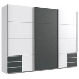 Schwebet&uuml;renschrank wimex "Emden", wei&szlig; (wei&szlig;, graphitfarben), B:270cm H:210cm T:64cm, Holzwerkstoff, Schr&auml;nke, Schwebet&uuml;renschrank, Mit Au&szlig;enschubk&auml;sten