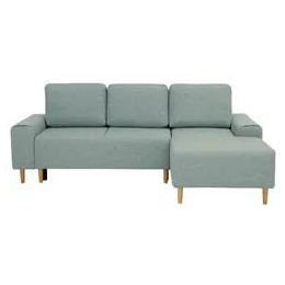 Ecksofa Home Affaire "Samu L-Form", gr&uuml;n (mint), B:235cm H:93cm T:160cm, Microfaser PRIMABELLE (100% Polyester);Samtoptik (100% Polyester);Struktur fein (100% Polyester), Sofas, Ecksofa, wahlweise mit Bettfunktion und Bettkasten