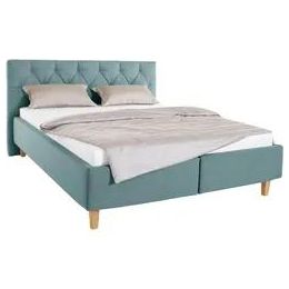 Polsterbett Home Affaire "Sunley 100", gr&uuml;n (mint), B:183cm L:210cm, Struktur (100% Polyester);Strukturstoff (100% Polyester), Betten, Polsterbett, Kreuzsteppung, Kopfteilh&ouml;he 102 cm, ohne oder mit Matratze/Lattenrost