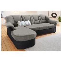 Ecksofa DOMO collection "Sarafina zeitlos und komfortabel, optional mit Federkern, L-Form", schwarz-wei&szlig; (schwarz, wei&szlig;, grau), B:232cm H:83cm T:146cm, Luxus-Microfaser (92% Polyester, 8% Nylon);Microfaser PRIMABELLE (100% Polyester);Microfaser PRIMABELLE (100% Polyester) / Struktur (90% Polyester; 10% Polyacryl), Sofas, Ecksofa, wahlweise mit Bettfunktion