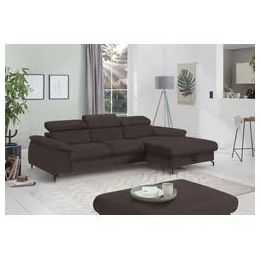Ecksofa COTTA "Kitty L-Form, B: 242 cm", braun (espresso), B:244cm H:72cm T:166cm, Microfaser (100% Polyester);Flachgewebe (100% Polyester), Sofas, Ecksofa, mit Kopfteilverstellung, optional Bettfunktion & Bettkasten