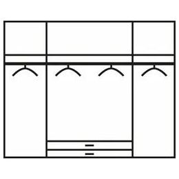 Kleiderschrank Rauch "Schrank Dreht&uuml;renschrank Garderobe Ankleide Schlafzimmer ESSENSA", wei&szlig; (struktureichefarben hell, wei&szlig;), B:181cm H:210cm T:54cm, Holzwerkstoff, Schr&auml;nke, Kleiderschrank, voll aufgelegte Spiegelt&uuml;ren, 2 gro&szlig;e Schubladen MADE IN GERMANY