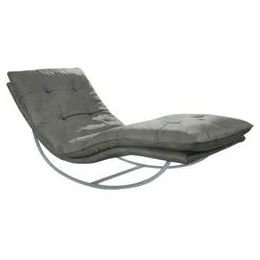 Relaxliege W.Schillig "daily dreams", grau (grau s37), B:75cm H:85cm T:169cm, Stoff S37 (100% Polyester), Sofas, in Waffelkissen-Optik, Schaukelgestell silber matt, in 2 Breiten