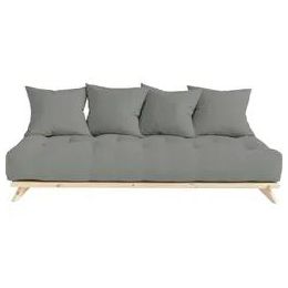 Daybett KARUP DESIGN "Senza, Sofa, mit Futonmatratze, minimalistisch, massives Kiefernholz", grau (grau, klarlackiert), B:200cm H:85cm L:90cm, Daybetten, Handgefertigt, skandinavisches Design, vielseitig, schlichter Stil