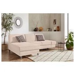 Sit & More Ecksofa SIT & MORE "Clio L-Form", beige (creme), B:246cm H:89cm T:165cm, Sofas, Ecksofa, wahlweise mit Bettfunktion oder Vorziehsitz und Bettkasten, Federkern
