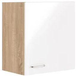 H&auml;ngeschrank Optifit "Parare", wei&szlig; (wei&szlig; glanz, eichefarben), B:50cm H:57,6cm T:34,6cm, Schr&auml;nke, H&auml;ngeschrank, Breite 50 cm