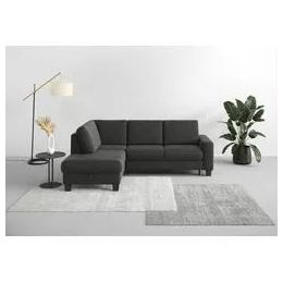 Ecksofa Home Affaire "Summer L-Form", grau (anthrazit), B:236cm H:91cm T:170cm, 95% Polyester, 5% Polyamid, Sofas, Ecksofa, mit Ottomane, mit oder ohne Bettfunktion und Bettkasten, Cord-Bezug