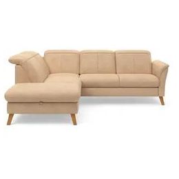 Sit & More Ecksofa SIT & MORE "Romero L-Form", braun (macchiato), B:250cm H:91cm T:220cm, 100% Polyester, Sofas, Ecksofa, wahlweise mit oder ohne TV-Funktion, Bettfunktion, Bettkasten