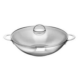 Schulte Ufer Wok SCHULTE-UFER "Wave", silber (silberfarben), &Oslash;:32cm, Pfannen, Wok, Induktion