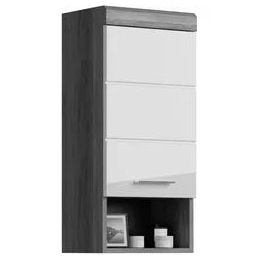 H&auml;ngeschrank Welltime "SIENA, Breite 37cm, 1 T&uuml;r, 1 offenes F&auml;cher, 1 Einlegeboden, MDF-Front", wei&szlig; (rauchsilber nb, wei&szlig; hochglanz), B:37cm H:79cm T:24cm, FSC-zertifizierter Holzwerkstoff, Schr&auml;nke, H&auml;ngeschrank, in verschiedenen Farben erh&auml;ltlich, Badm&ouml;bel, Badschrank, Schrank, Bad