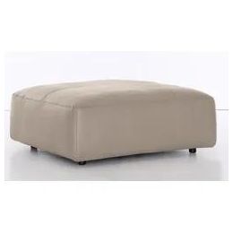 Hocker Musterring "LUCIA", beige (bisquit puro), B:120cm H:43cm T:120cm, Flachgewebe VALMONT (60% Baumwolle/40% Leinen);Leder PURO, pigmentiertes Leder;Microfaser CRONA (100% Polyester);Flachgewebe FLORIS (100% Polyester);Leder BAX, pigmentiertes Leder, Hocker, Hocker