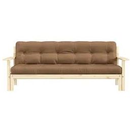 Schlafsofa KARUP DESIGN "Unwind", braun (mocca), B:190cm H:14cm T:92cm, Sofas, Schlafsofa, Mit Holzstruktur, inkl. Futonmatratze, Liegefl&auml;che 130x190 cm