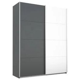 Schwebet&uuml;renschrank Rauch "Quadra Kleiderschrank Schrank Gaderobe", wei&szlig; (grau metallic, wei&szlig;), B:181cm H:230cm T:62cm, Holzwerkstoff, Schr&auml;nke, Schwebet&uuml;renschrank, mit M&ouml;glichkeit zur individuellen Frontgestaltung, leichtg&auml;ngige T&uuml;ren