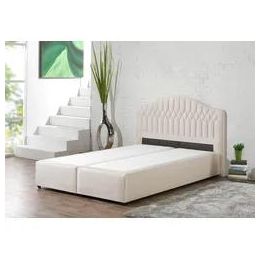 Boxspringbett Maintal, beige (creme), Liegefl&auml;che B/L: 140cm x 200cm, H2 + H2, 7-Zonen-Kaltschaummatratze, Seitliche Einfassung Unterbox und Obermatratze: Mikrovelours (100% Polyester);Spiegelfl&auml;che der Unterbox und Obermatratze: 100% Polyester, Komplettbetten, Boxspringbett, in diversen Ausf&uuml;hrungen