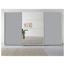 Schwebet&uuml;renschrank Rauch "Kleiderschrank Schrank Garderobe TOPSELLER OTELI inkl. Inneneinteilung", grau (seidengrau), B:360cm H:210cm T:62cm, Holzwerkstoff, Schr&auml;nke, Schwebet&uuml;renschrank, mit 3 Innenschubladen sowie zus&auml;tzlichen Einlegeb&ouml;den MADE IN GERMANY