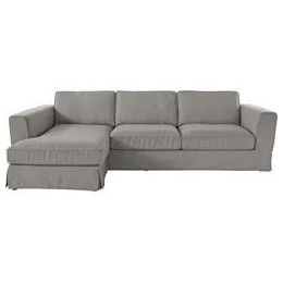 Ecksofa Home Affaire "Vintage L-Form", grau, B:284cm H:83cm T:165cm, 100%PES, Sofas, Ecksofa, 3-Sitzer Polsterecke im Landhausstil, mit abnehmbarer Husse