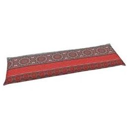 Bankauflage GO-DE, rot (rot, grau), B:148cm H:6cm T:45cm, Bezug: 65% Polyester, 35% Baumwolle, Polsterauflagen, Bankauflage