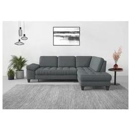 Sit & More Ecksofa SIT & MORE "Westham L-Form", grau, B:261cm H:88cm T:179cm, 100% Polyester, Sofas, Ecksofa, mit Ottomane, mit oder ohne Bettfunktion, Bettkasten, Verstellung