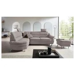 Ecksofa Home Affaire "Cardoso L-Form", grau, B:250cm H:90cm T:175cm, Struktur impr&auml;gniert (100% Polyester);Luxus-Microfaser ALTARA NUBUCK (100% Polyester);Struktur (52% Polyester, 35% Polyacryl, 13% Baumwolle);Luxus-Microfaser weich (90% Polyester, 10% Polyamid), Sofas, Ecksofa, Federkern, wahlweise mit Bett, Schubkasten