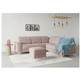 Sit & More Ecksofa SIT & MORE "Sinatra L-Form", lila (flieder), B:251cm H:85cm T:231cm, 90% Polyester, 10% Polyamid, Sofas, Ecksofa, optional mit Kopfteilverstellung und Armteilfunktion