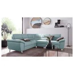 Sit & More Ecksofa SIT & MORE "Sorano L-Form", blau (aqua), B:249cm H:88cm T:229cm, Sofas, Ecksofa, wahlweise mit Bett- und Relaxfunktion, inkl. Bettkasten