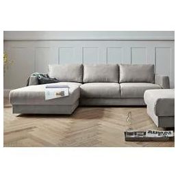Ecksofa OTTO HOME "Hobro L-Form", grau, B:264cm H:80cm T:175cm, Luxus-Microfaser Lederoptik (100% Polyester);Struktur grob (100% Polyester);Samtoptik (100% Polyester), Sofas, Ecksofa, in 3 Bezugsqualit&auml;ten in vielen Farben, Design by Morten Georgsen