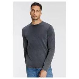 Only & Sons Rundhalspullover ONLY & SONS "OS WASH CREW KNIT CS", Herren, Gr. S, blau (marineblaus), Strick, Obermaterial: 100% Baumwolle, unifarben, normal h&uuml;ftbedeckend, Rundhals, Rollkante, Pullover Rundhalspullover