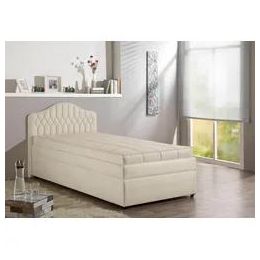 Polsterbett Maintal, beige (creme), B:130cm, Betten, Polsterbett