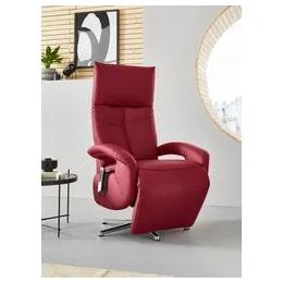 Sit & More TV-Sessel SIT & MORE "Tycoon mit Kopfteilverstellung und 360 Drehfunktion", rot (feuerrot), B:74cm H:117cm T:85cm, Sessel, wahlweise manuell oder elektrischer Funktion, auch mit Akku (kabellos)