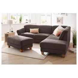 Ecksofa Home Affaire "Gotland L-Form", braun (espresso), B:257cm H:84cm T:212cm, Struktur (100% Polypropylen);Luxus-Microfaser ALTARA NUBUCK (100% Polyester);90% Polyester/10% Polyamid Luxus-Microfaser (100% Polyester), Sofas, Ecksofa, wahlweise mit Sitztiefenverstellung + Bettkasten