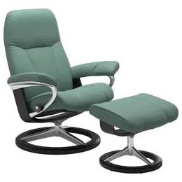 Relaxsessel stressless "Consul", gr&uuml;n (aqua gr&uuml;n paloma), B:82cm H:102cm T:72cm, Leder BATICK: BATICK ist ein leicht korrigiertes, durchgef&auml;rbtes und genarbtes M&ouml;belleder, bei dem die meisten Unebenheiten und Spuren in der Regel entfernt wurden.;Leder PALOMA: PALOMA ist ein durchgef&auml;rbtes Semianilin-M&ouml;belleder mit nat&uuml;rlicher Narbung.;ROHLEDER Stoff Q2 FARON: Ein fester zuverl&auml;ssiger Boucl&eacute; mit ei