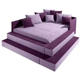 Polsterbett Maintal, lila (flieder, brombeer), H:72cm L:246cm, Betten, Polsterbett, Spielwiese oder Schlafplatz