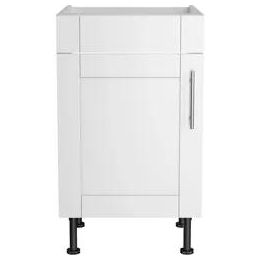 Sp&uuml;lenschrank KOCHSTATION "KS-Ahus", wei&szlig; (wei&szlig; matt, wei&szlig;), B:50cm H:87cm T:58,4cm, Schr&auml;nke, Sp&uuml;lenschrank, Breite 50 cm