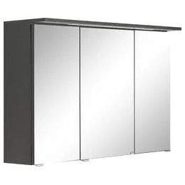 Spiegelschrank Welltime "Lucca", grau (graphit), B:100cm H:66cm T:20cm, Holzwerkstoff, MDF, Schr&auml;nke, Spiegelschrank, mit LED Beleuchtung