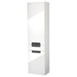 Hochschrank Welltime "Siena", grau (anthrazit, wei&szlig;), B:40cm H:154cm T:27cm, Holzwerkstoff, MDF, Schr&auml;nke, Hochschrank, Breite 40 cm, mit hochgl&auml;nzenden Fronten in wei&szlig;