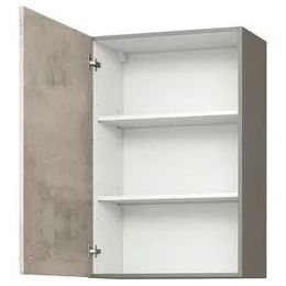 H&auml;ngeschrank KOCHSTATION "KS-Trea O60-90", grau (betonfarben hell, anthrazit), B:60cm H:90cm T:35cm, Schr&auml;nke, H&auml;ngeschrank, inklusive zwei Einlegeb&ouml;den, Breite 60 cm, H&ouml;he 90 cm