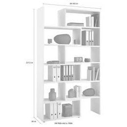 Eckregal FMD "Calvi, Regal", braun (alteichefarben), B:84cm H:221,5cm T:40cm, Holzwerkstoff, Regale, Eckregal, variable aufstellbar - Eckl&ouml;sung oder gerade aufstellbar