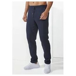 Sweathose Bruno Banani, Herren, Gr. M (48/50), N-Gr, blau (navy), Piqu&eacute;, Obermaterial: 65% Polyester, 35% Baumwolle, unifarben, Basic, bequem lang, Hosen Sweathose, Jogginghose aus sch&ouml;ner Strukturware