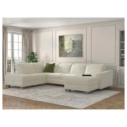 Sit & More Wohnlandschaft SIT & MORE "Dundee U-Form", beige (creme), B:338cm H:86cm T:219cm, Sofas, Wohnlandschaft, mit Federkern und Edelstahlf&uuml;&szlig;en, wahlweise mit Kopfteilverstellung
