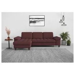 Sit & More Ecksofa SIT & MORE "Westham L-Form", lila (chianti), B:275cm H:88cm T:172cm, 90% Polyester 10% Polyamid, Sofas, Ecksofa, Recamiere, mit oder ohne Bettfunktion, Bettkasten, F&uuml;&szlig;e wengefarben
