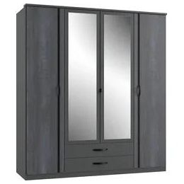 Kleiderschrank wimex "Duo", grau (graphitfarben, digi, steel, optik), B:180cm H:198cm T:58cm, Schr&auml;nke, Kleiderschrank
