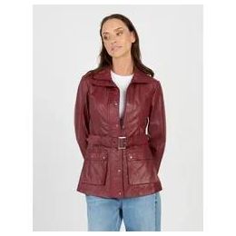 Bikerjacke JCC "R6382", Damen, Gr. 38, rot, Obermaterial: 100% Lammleder; Futter: 100% Polyester; &Auml;rmelfutter: 100% Polyester, mit Knopf, Jacken