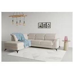 Sit & More Ecksofa SIT & MORE "Sinatra L-Form", grau (elephant), B:251cm H:85cm T:220cm, 100% Polyester, Sofas, Ecksofa, mit Ottomane, optional mit Kopfteilverstellung und Armteilfunktion