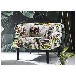 Sessel "Charlie", bunt (wei&szlig;, bunt), B:86cm H:70cm T:74cm, Samtvelours (100% Polyester), ATLANTIC HOME COLLECTION, Sessel, Sessel, Loungesessel mit Wellenunterfederung