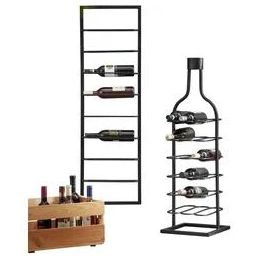 Weinregal Heine HOME, schwarz, B:29cm H:104cm T:29cm, Metall, Regale, Weinregal